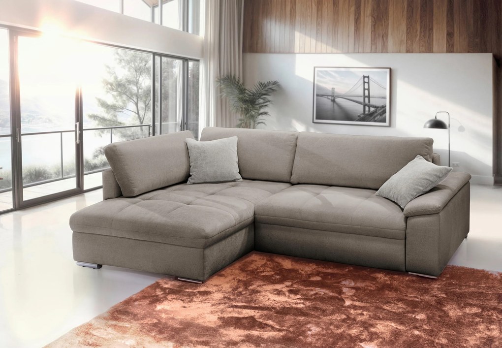 XXXLutz ROHOVÁ SEDAČKA, textil, světle hnědá MID.YOU - Sedací soupravy - 000694008003