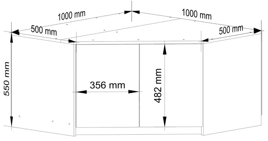 Nástavec na rohovou šatní skříň CLP 100 cm dub craft