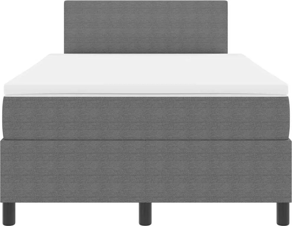 Postel s boxspringem s čelo Světle šedá a bílá 120 x 190 cm 3337503