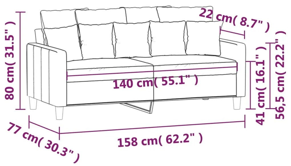 2místná pohovka žlutá 140 cm samet - Default Title