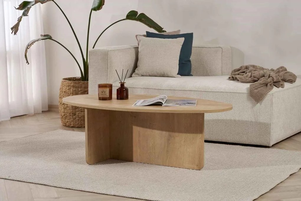 Designový konferenční stolek Wealote 120 cm vzor dub
