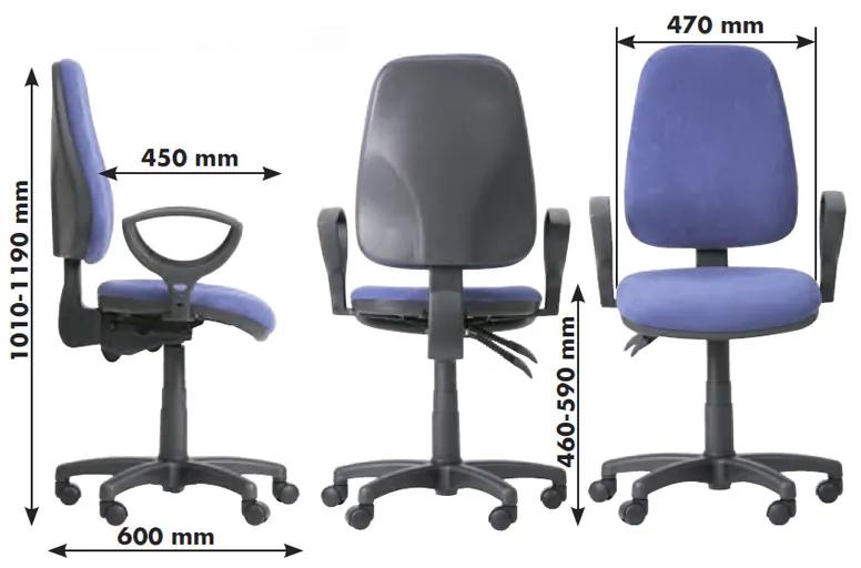 Pracovní židle Comfort KP s područkami, modrá