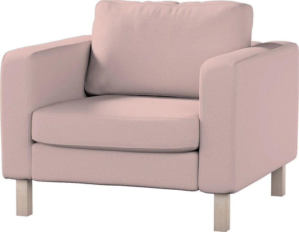 Potah na křeslo IKEA Karlstad, krátký barva růžová látka pletený vzor
