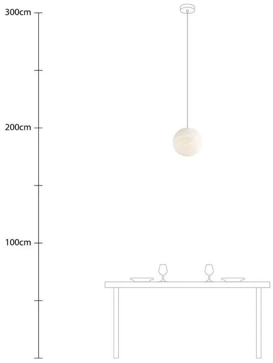 creative cables Stínidlo tvaru koule z polyesterového vlákna - 100% vyrobené ručně Barva komponentu: Bílá, Velikost ⌀: XS - 25cm