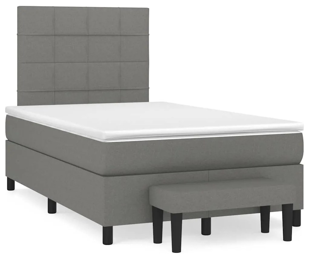 Box spring postel s matrací tmavě šedá 120x190 cm textil 3270356