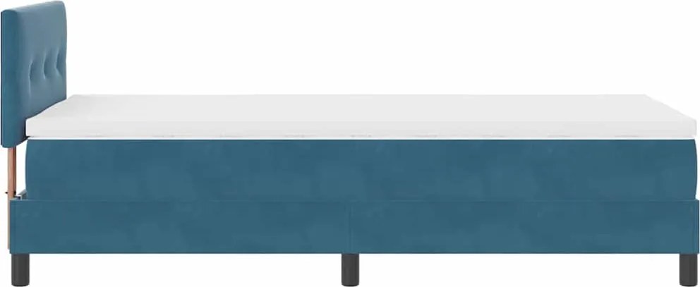 Postel s boxspringem s matrací Tmavě modrá 100 x 200 cm samet 3339156