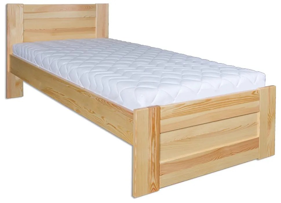 Drewmax Borovicová postel LK121 100 x 200 cm - šedé