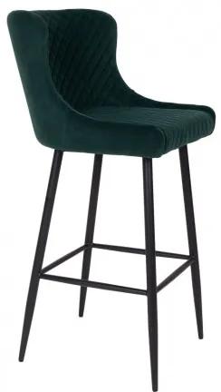 Barová židle DALLAS samet zelená, černá podnož House Nordic 1001241