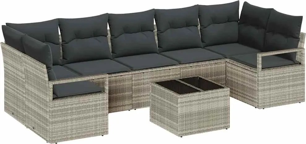 Set pohovek 8 ks 7-Počet míst Světlá šedá a tmavá šedá 3346302