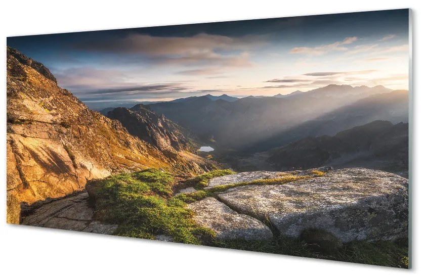 akrylový obraz Mountain Sunrise 100x50 cm