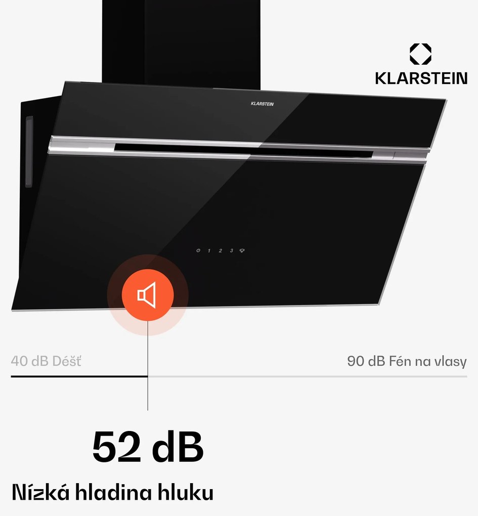 Klarstein Alina digestoř | 70 cm | 600 m³/h | Tichá | Energetická třída A