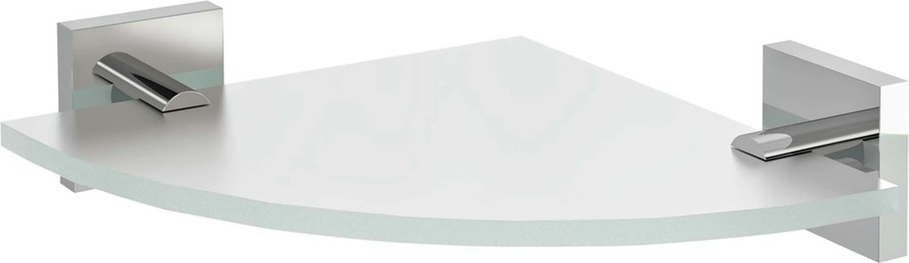 Sapho X-SQUARE - Polička rohová, mléčné sklo/chrom XQ009-01