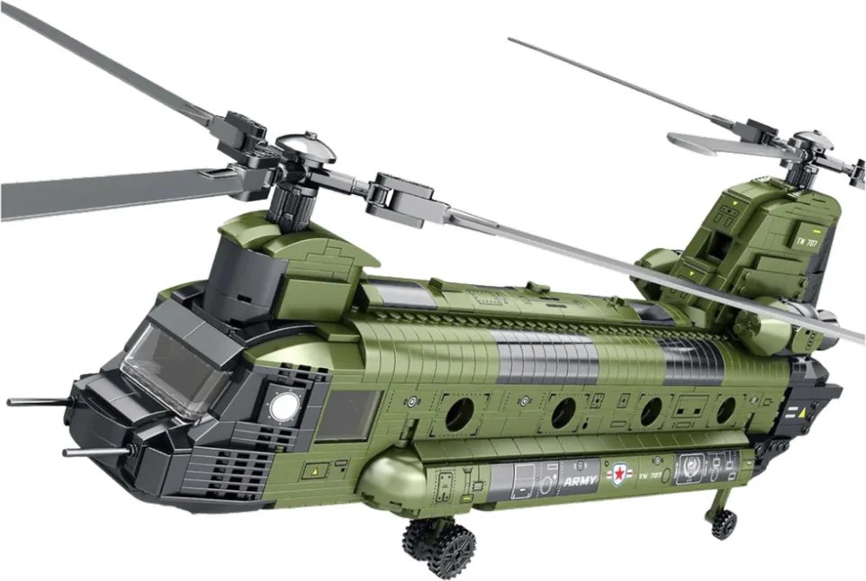 LEAN Toys Stavebnice vojenský vrtulník CH-47 Chinook 1451 ks