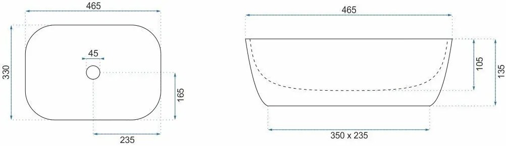 Keramické umyvadlo na desku REA BELINDA bílá/zlatá kartáčovaná