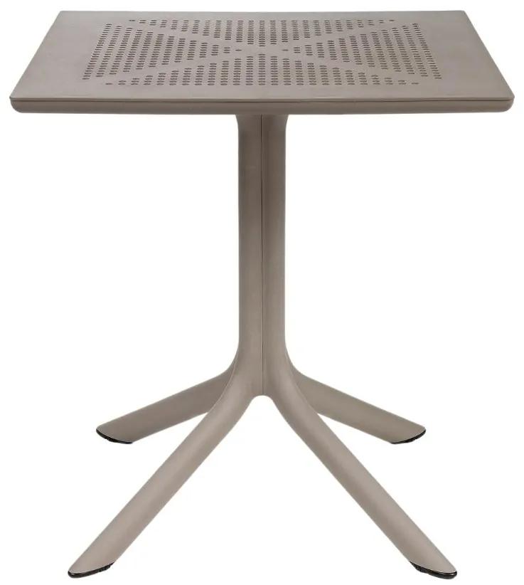 Nardi Šedo hnědý plastový zahradní stůl Clipx 70 x 70 cm
