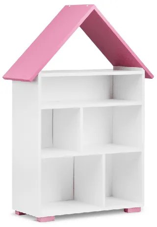 Vingo Dětský domečkový regál - růžový, 117 cm