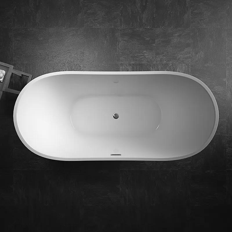 BPS-koupelny Volně stojící akrylátová vana HYD-RIC513A 150x75 bílá, odtokový komplet chrom