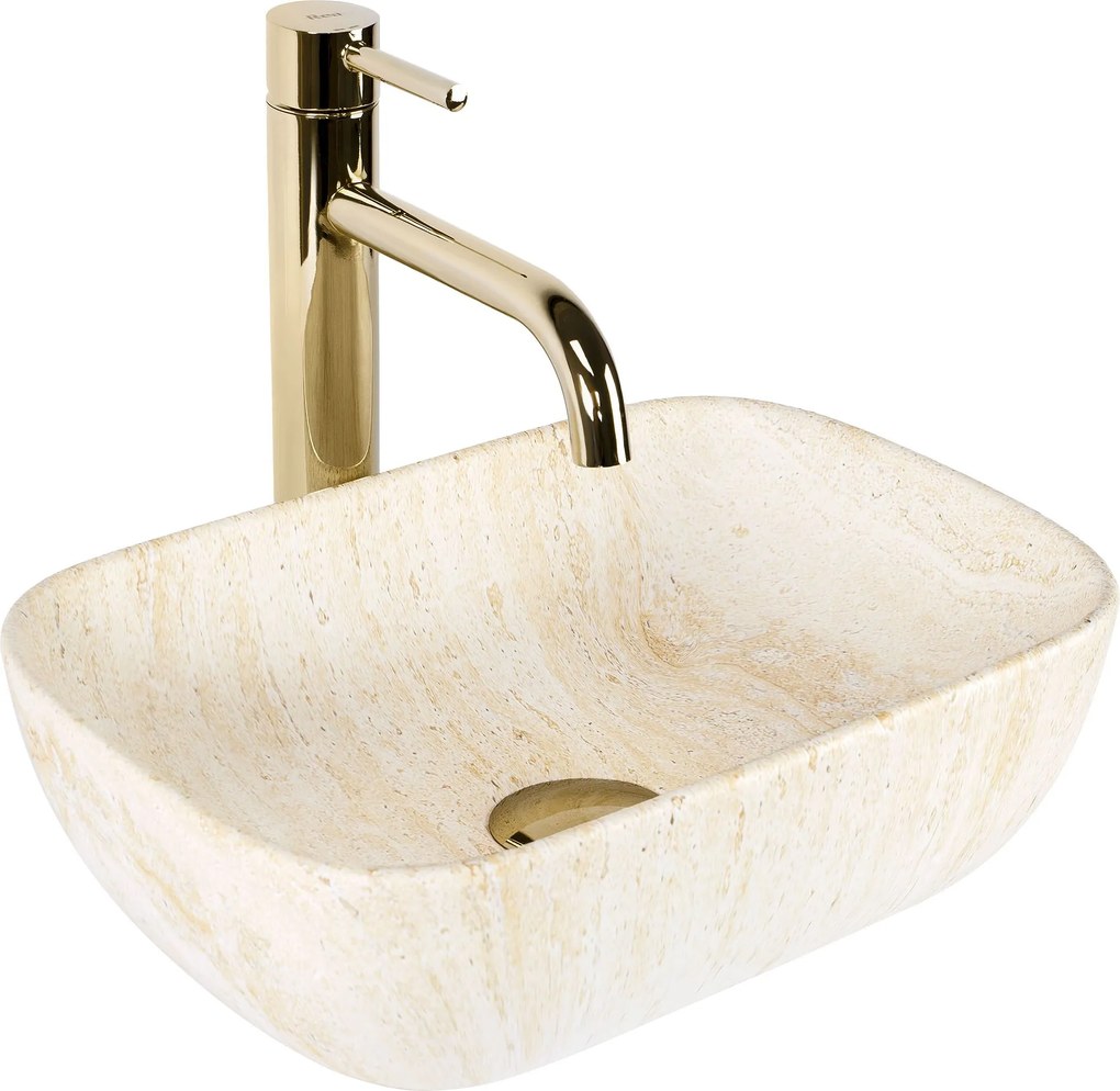 Rea Belinda Mini, umyvadlo na desku 360 x 255 x 115 cm, imitace kamene matná, REA-U4700
