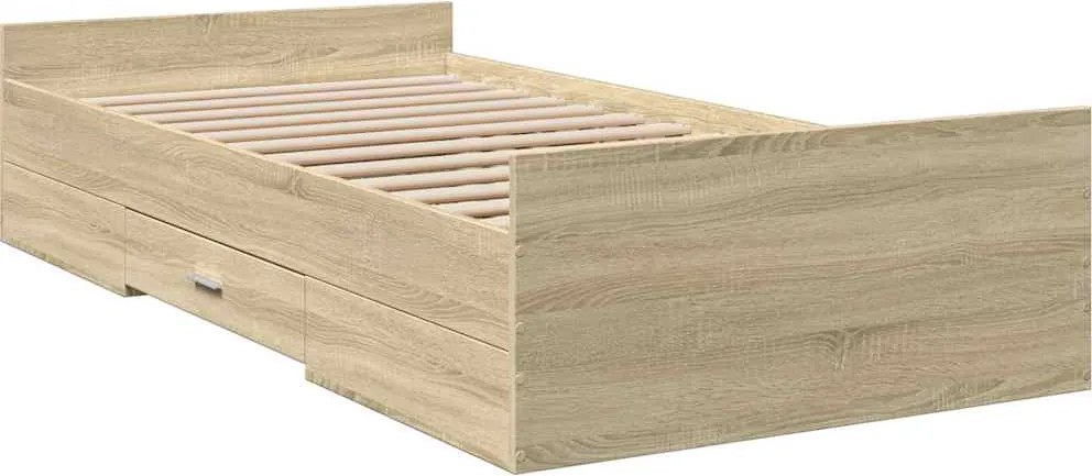 Rám postele se zásuvkami dub sonoma 75x190 cm kompozitní dřevo 3280351