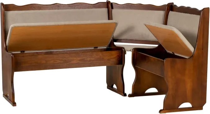 Rohový jídelní komplet N2, ořech / béžová aston 22