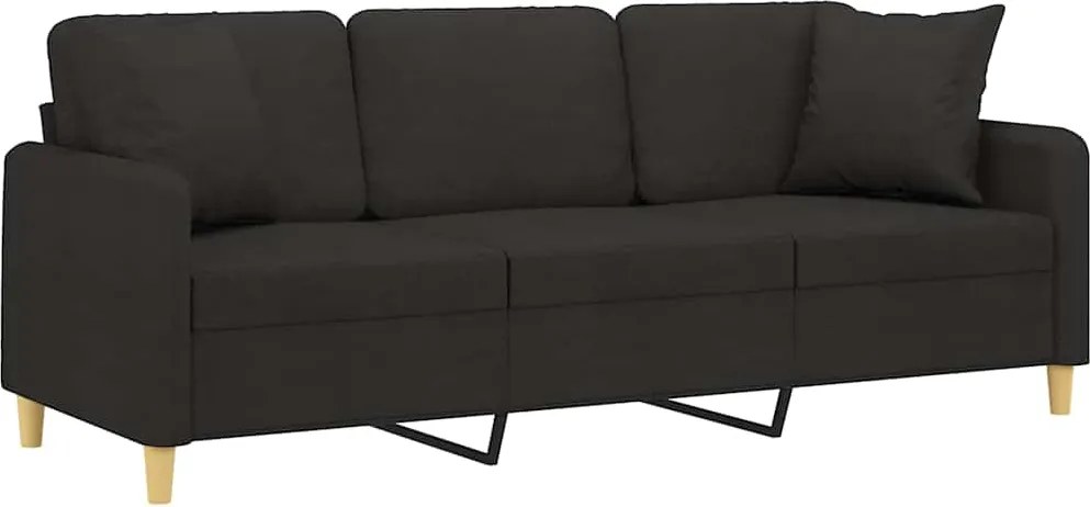 3místná pohovka s polštáři černá 180 cm textil 3200921