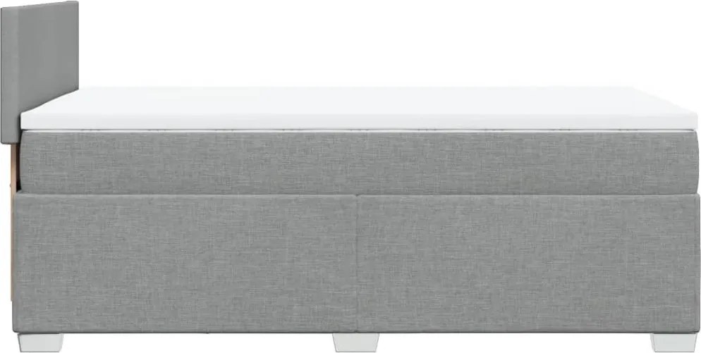 Box spring postel s matrací světle šedý 100 x 200 cm textil 3285792