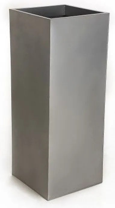 Květináč BLOCK, pozink, výška 100 cm, stříbrný, vč. zavlaž. systému