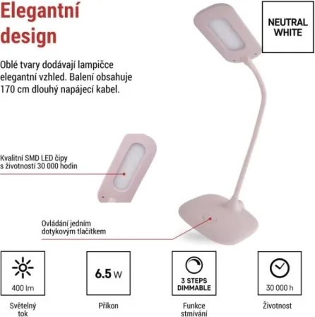 LED stolní lampa STELLA růžová EMOS Z7602P