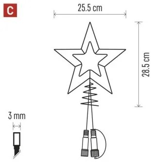 Standard LED spojovací vánoční hvězda KIFO 28,5 cm studená bílá