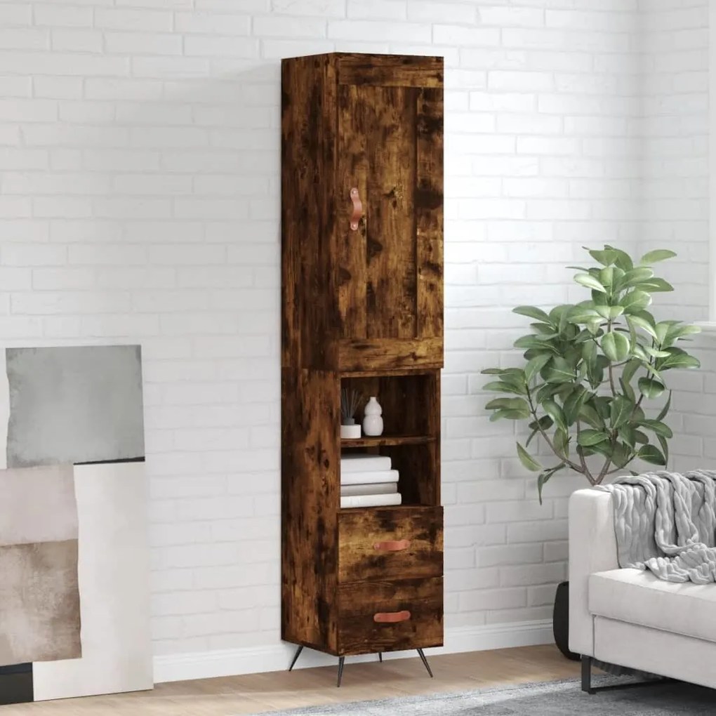 vidaXL Skříň highboard 34,5 x 34 x 180 cm kompozitní dřevo [3200234] Barva: Bílá