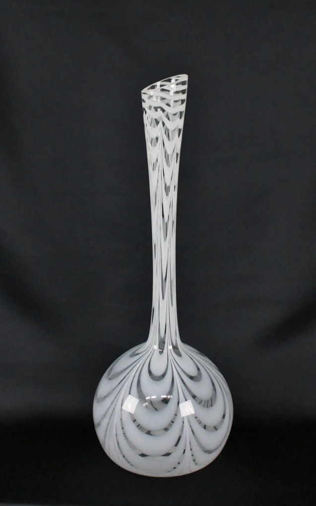Levné-garnýže.cz - Váza designová Koule střední bíločiré paví oko 80cm