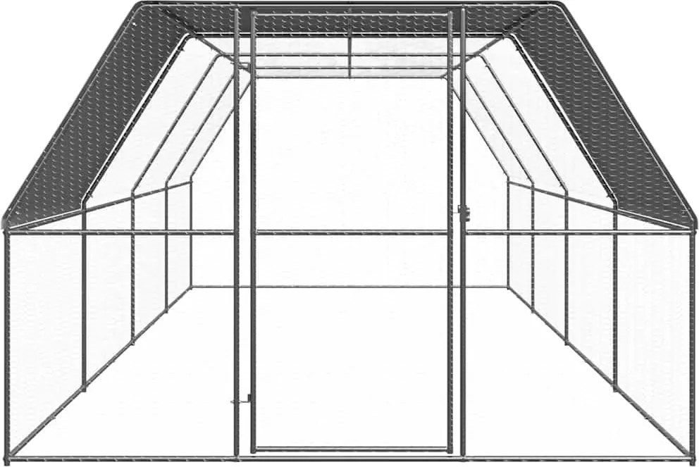 Venkovní klec pro kuřata 3 x 8 x 2 m pozinkovaná ocel 3089326