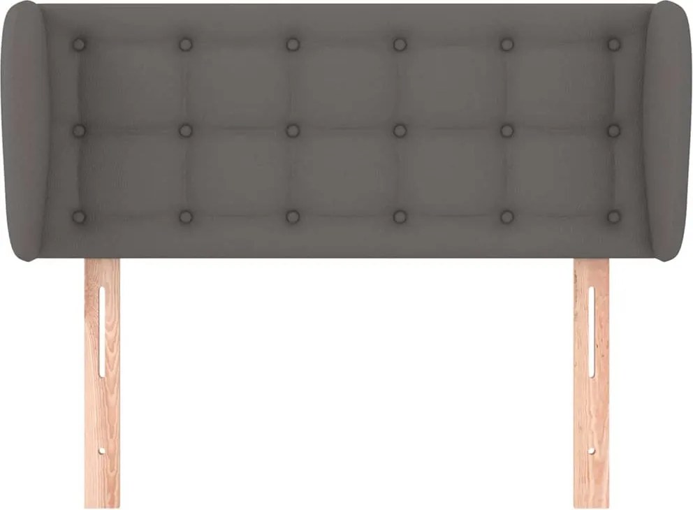 Čelo postele typu ušák šedá 83x23x78/88 cm umělá kůže 3117220