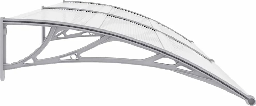 Vchodová stříška šedá a průhledná 240 x 75 cm polykarbonát 144821