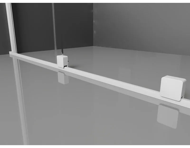 Mexen Velar, posuvné dveře do otvoru 100x200 cm, 8mm čiré sklo, bílý profil, 871-100-000-01-20