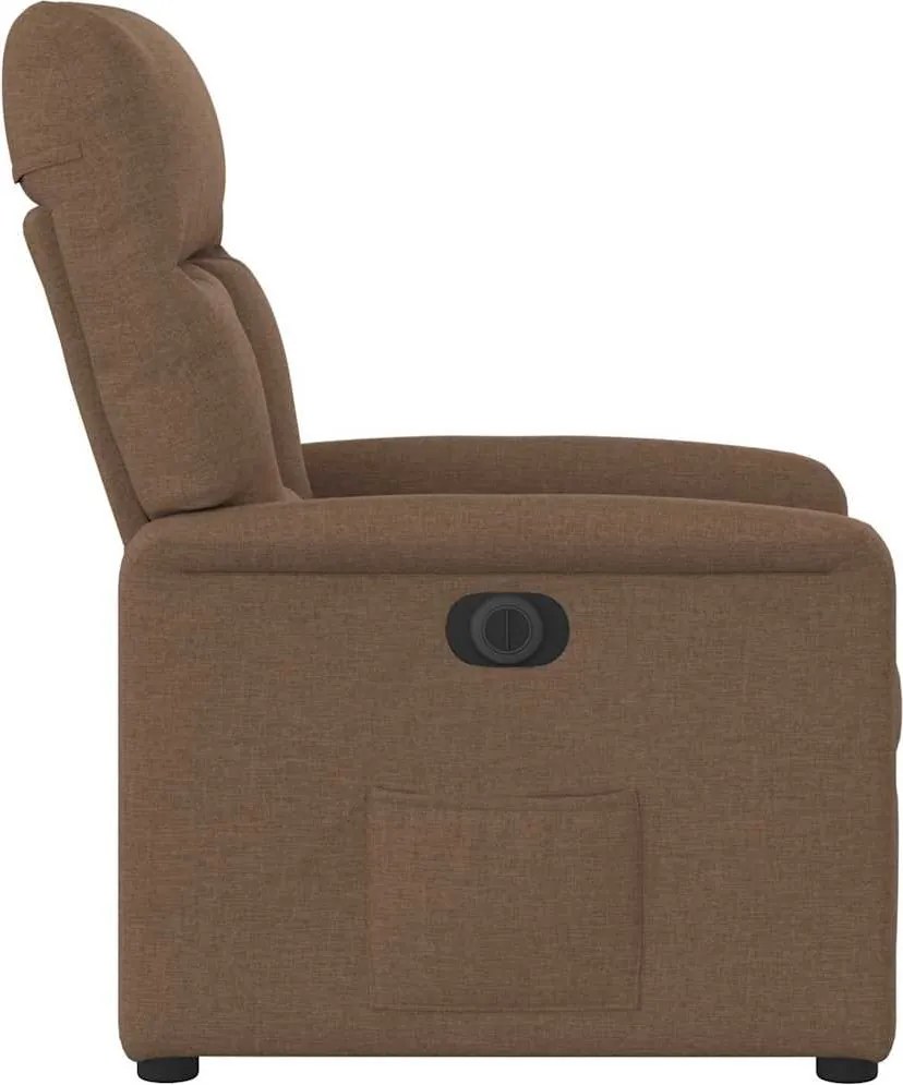 Elektrické polohovací křeslo hnědé textil 3303016