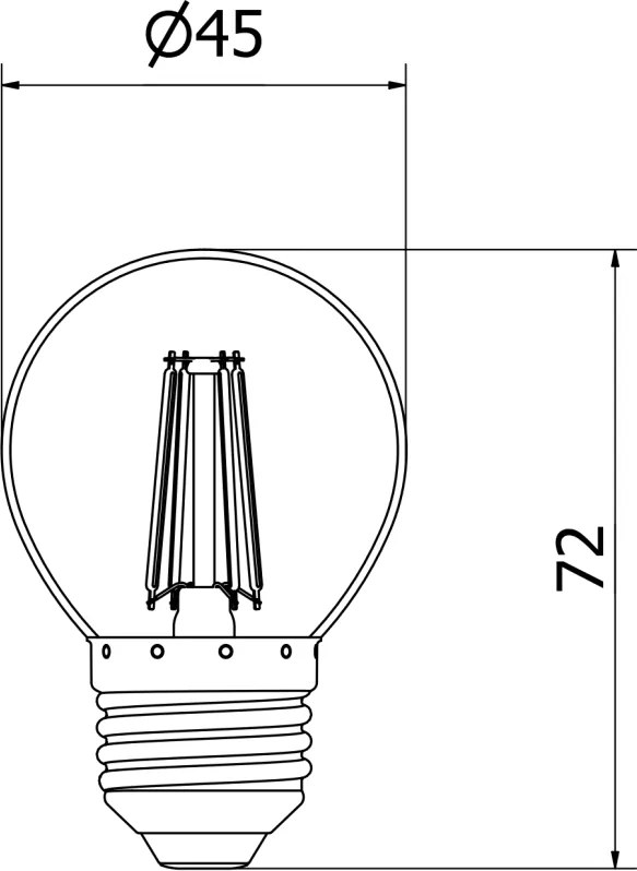Mexen Vintis, LED filamentová žárovka E27, G45, 6 W, teplá bílá 2200K, jantarová, L156-E27-0622-50