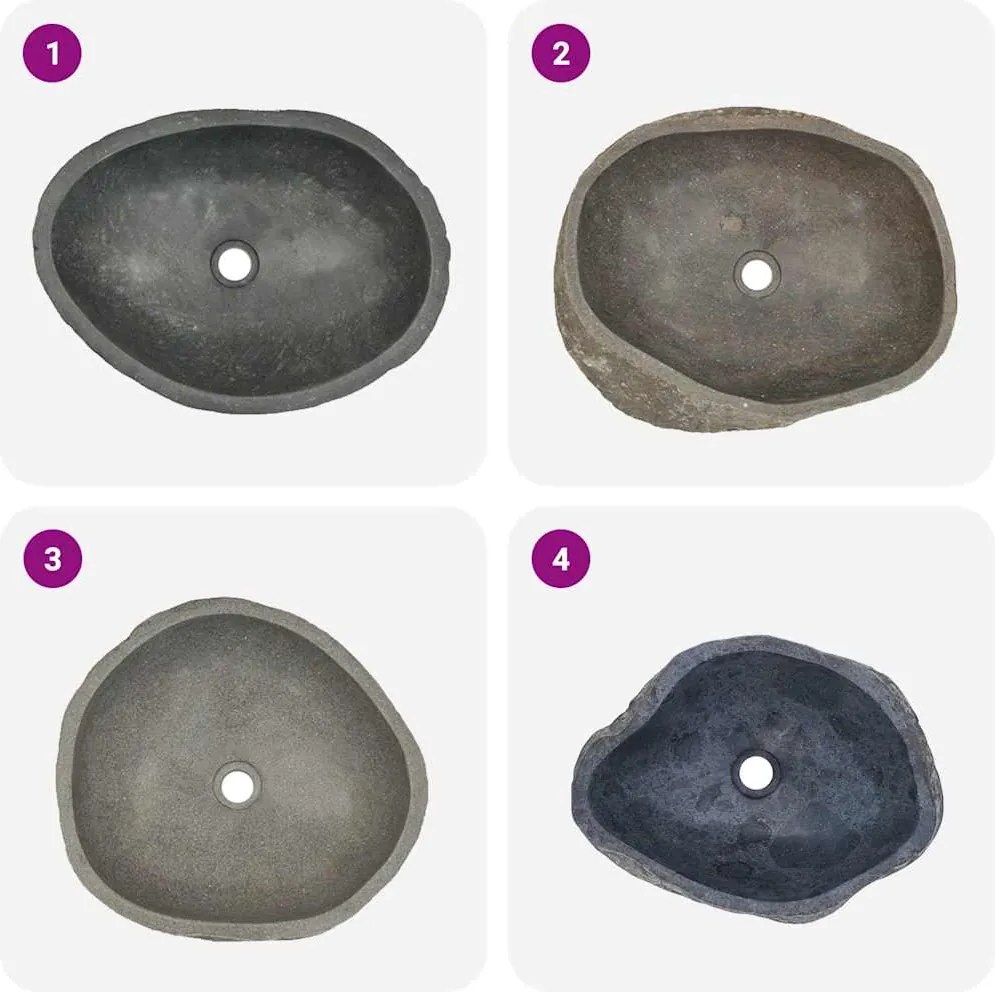 Umyvadlo říční kámen oválné (45–53) x (34–41) cm 146214