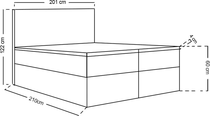 Eka Kontinentální čalouněná postel Luxurious - Cassablanca (200x200 cm) Barva látky Trinity: Světle béžová (Trinity 2303)