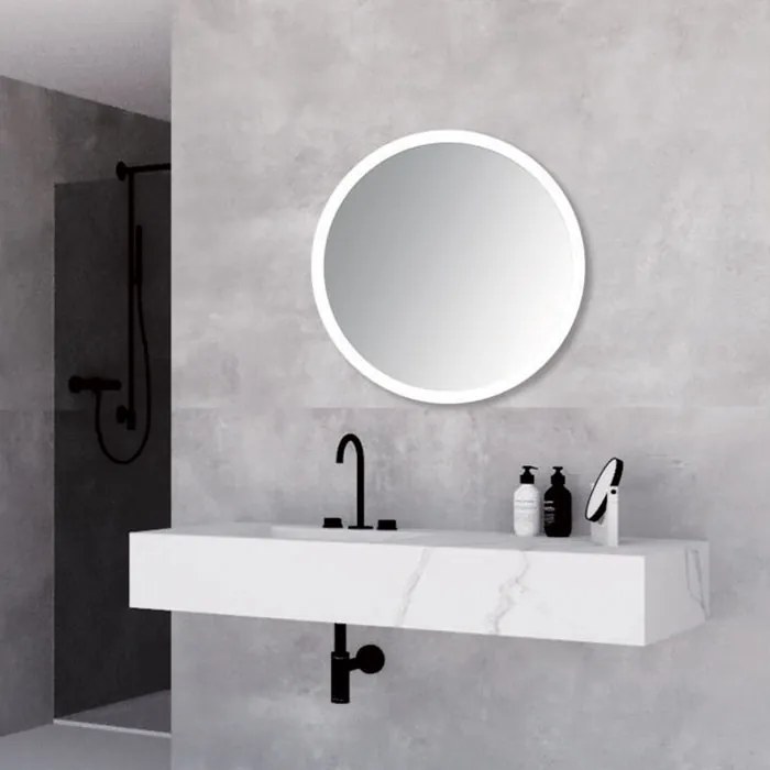 BPS-koupelny Zrcadlo závěsné s LED osvětlením po obvodu Nikoletta LED 10 Typ: dotykový vypínač, Rozměry (cm): ø 80 - (Nikoletta LED 10/80 TS)