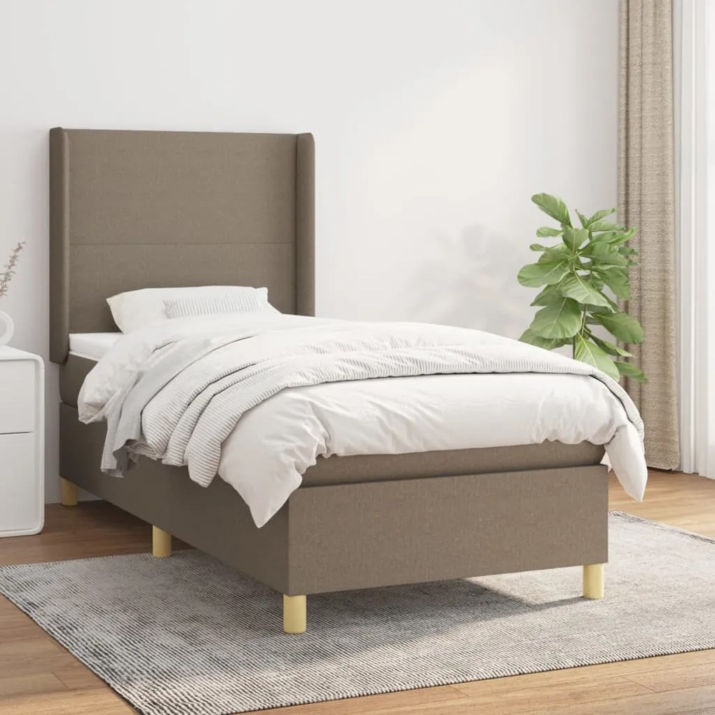 Box spring postel s matrací taupe 90x200 cm textil 3131805