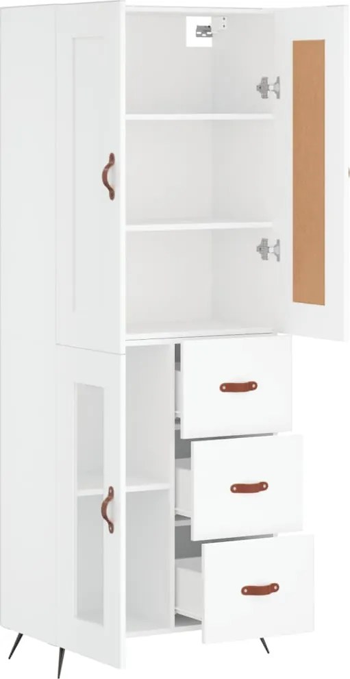 Skříň highboard bílá 69,5 x 34 x 180 cm kompozitní dřevo 3199913