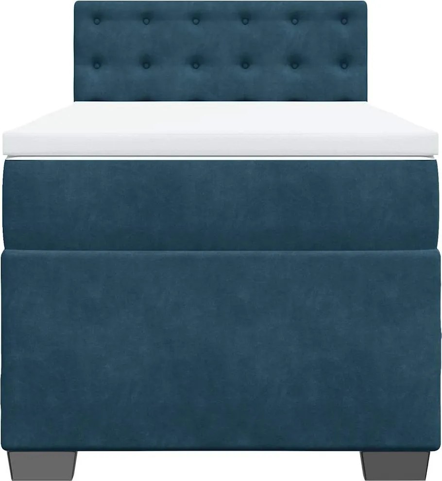 Box spring postel s matrací modrá 90 x 200 cm samet 3288514