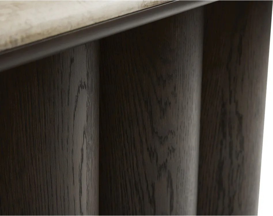 Konzolový stolek s mramorovou deskou v tmavě přírodní barvě 38x120 cm Piazze – Unique Furniture