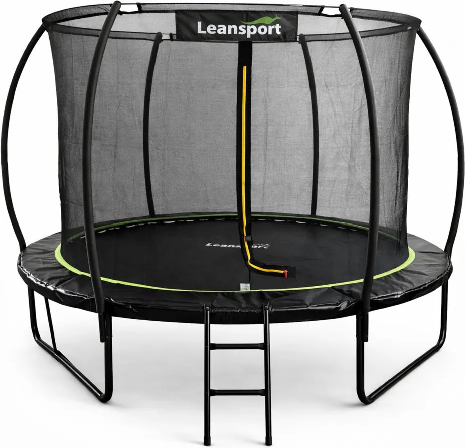LEAN Sport Zahradní trampolína LEAN s vnitřní sítí, černo-zelená, 252 cm, 8 ft