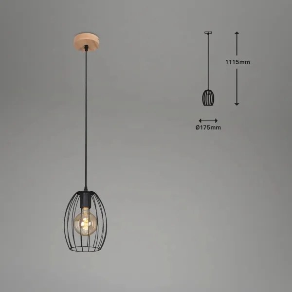 Lustr na lanku 1xE27/60W/230V černá