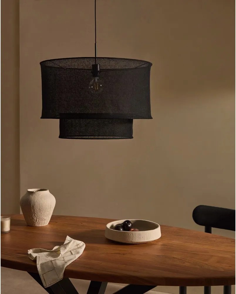Černé stínidlo ø 60 cm Mariela – Kave Home