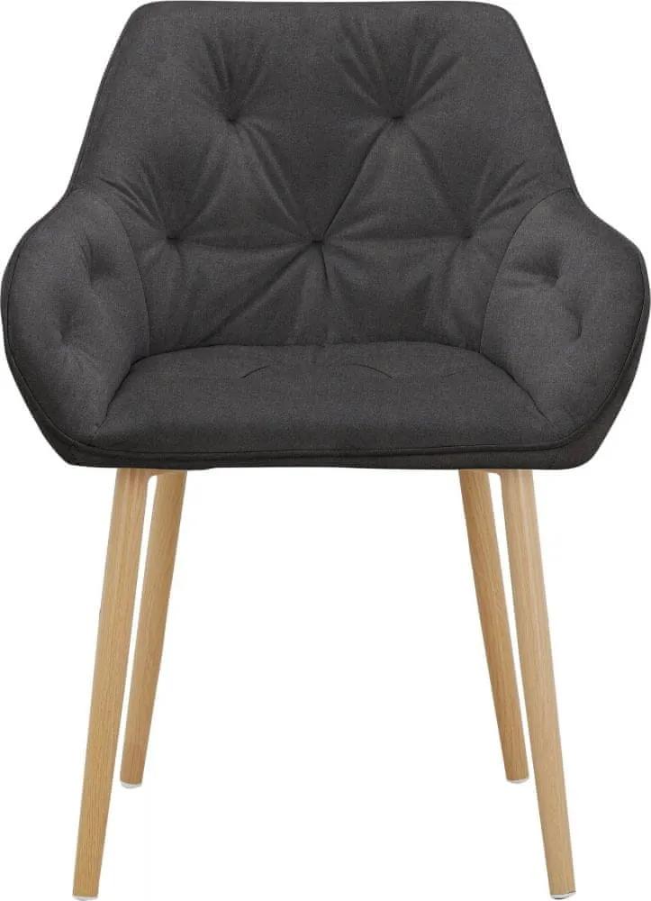 Danish style Jídelní židle Betty (SADA 2 ks), samet, dub / antracitová