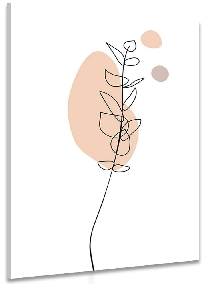 Obraz minimalistický list na bílém pozadí No3 - 80x120