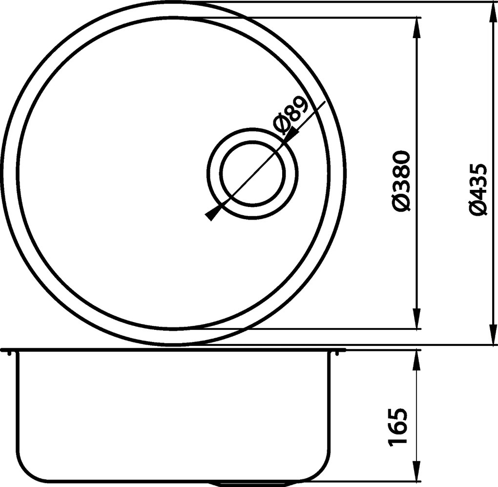 Novaservis Dřezy - Dřez kulatý pr.43 s přepadem, nerez, DR43